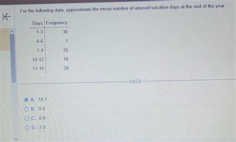 Solved For The Following Data Approximate The Mean Number Chegg