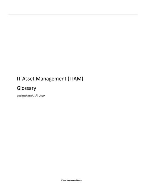 It Asset Management Itam Glossary Pdf Request For Proposal