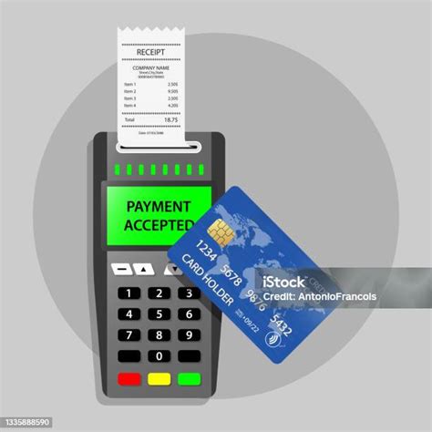 결제 단말기 결제 허용 Pos 결제 허용 거래 영수증 성공적인 비접촉식 결제 Nfc 온라인 뱅킹 신용 카드 Brand Name Smart Phone에 대한 스톡 벡터 아트