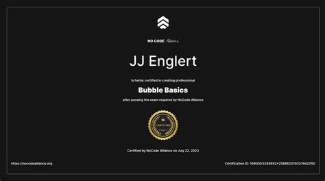 Free Bubble Certification Nocode Alliance