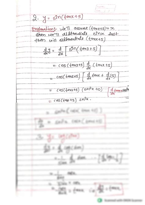 Solution Differentiation Of Composite Function Studypool