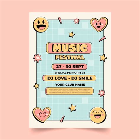 Free Vector Hand Drawn Grid Poster Template