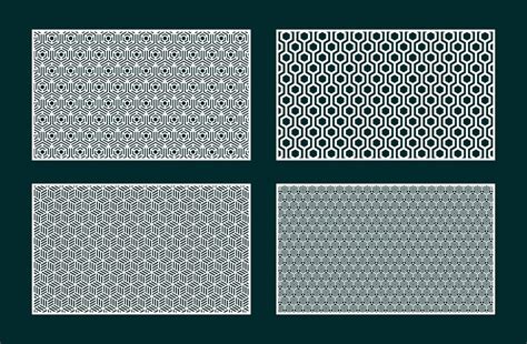 Premium Vector Set Of Hexagonal Pattern Frames For Cnc Laser Cutting