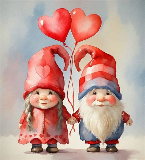 Tomte Med Hjärtan Gratis Julkort