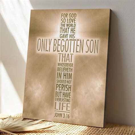 Bible Verse Canvas For God So Loved The World John 316 Kjv Canvas Pr
