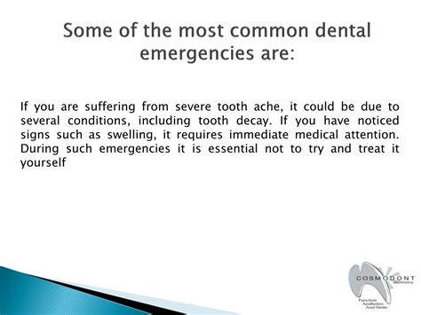 Ppt Common Dental Emergencies Cosmodont Powerpoint Presentation Free