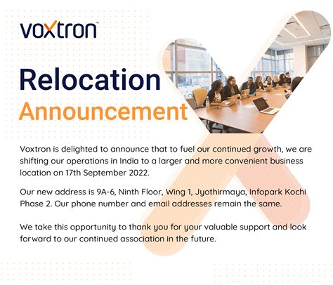 Relocation Announcement Voxtron