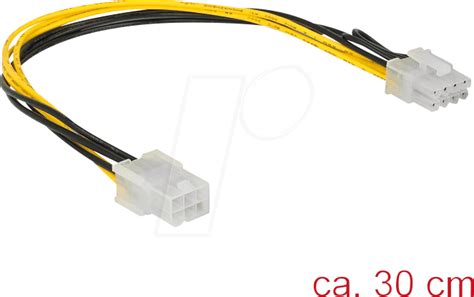Delock Power Cable Pcie 6 Pin Socket Pcie 8 Pin Plug 30 Cm Cables