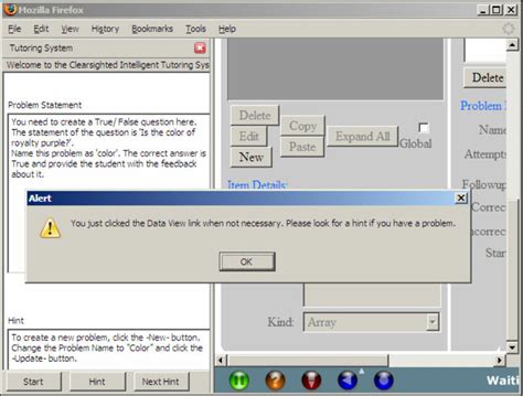 a screenshot of the its prototype for the web based authoring tool the
