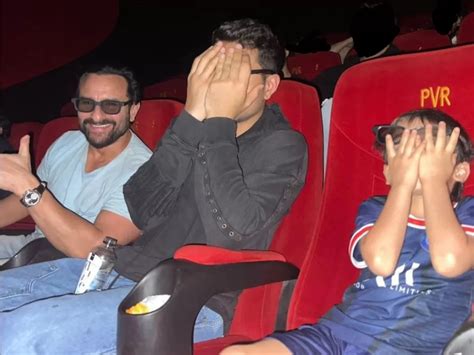 Saif Ali Khans Sons Taimur Ibrahim Hide Faces While Watching