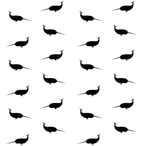 Vector Seamless Pattern Of Narwhal Silhouette 21471050 Vector Art At