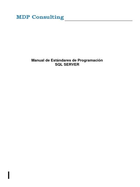 Estándares De Programación Sql Server Pdf Sql Recuperación De