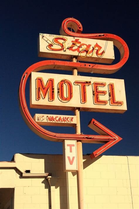 Vintage Neon Sign At Star Motel In Lompoc California