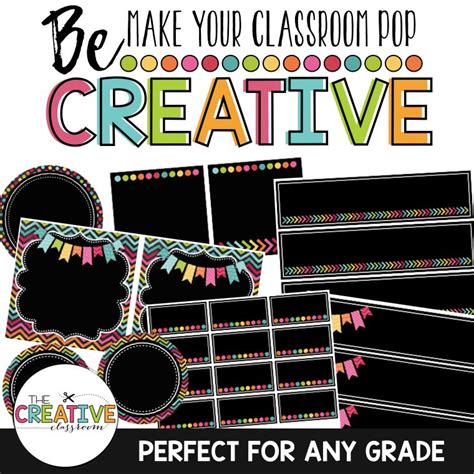 Black And Bright Editable Classroom Labels The Creative Classroom Classroom Labels Editable