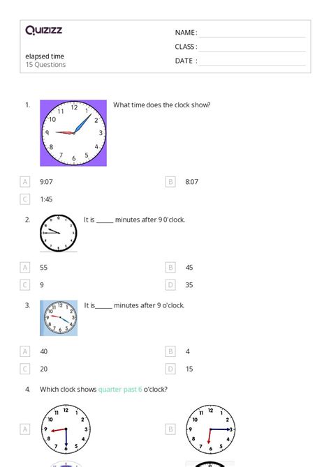 50 Word Problems And Elapsed Time Worksheets For 3rd Grade On Quizizz