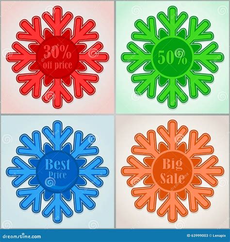 Snowflake Labels Stock Vector Illustration Of Beautiful 63999003