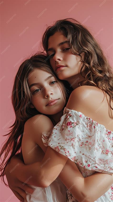 Premium Ai Image Relaxed Preteen Girl Embracing With Mother Ai Generative