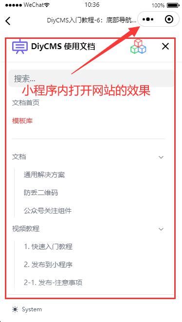 小程序webview效果 DiyCMS