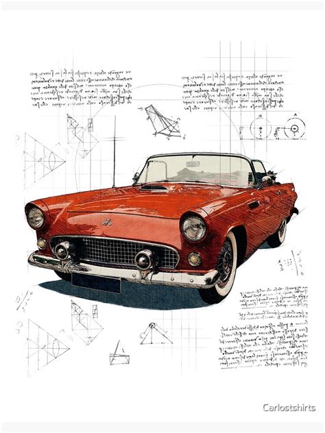 Ford Thunderbird 1955 1956 1957 Ford T Bird Hot Rod Classic Art