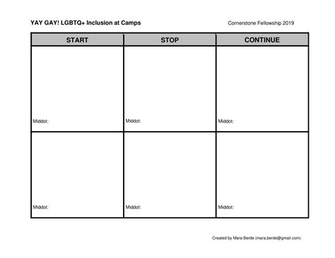 Free Printable Start Stop Continue Templates Pdf Word Excel