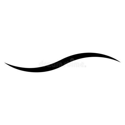 Dynamic Swirl Line Flowing Black Wave Shape Curve Element Stock