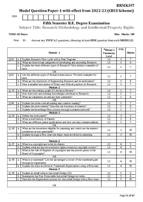 bcs501 model question paper from vtu belagavi bcs page 01 of 02 usn