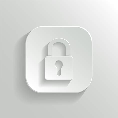Verrouiller Le Bouton De Lapplication Icône Vecteur Blanc Vecteur
