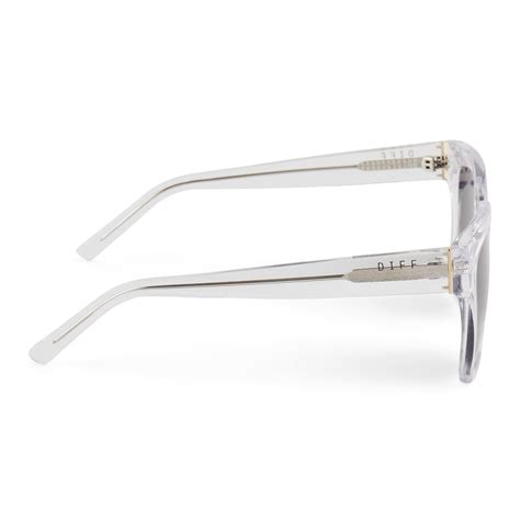 Ariana Square Sunglasses Clear Crystal And Grey Diff Eyewear