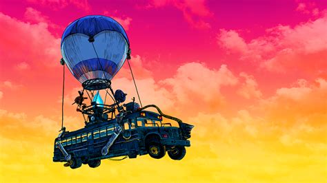 Fortnite Battle Bus — Vibrant Hd Loading Screen Wallpaper 1920x1080