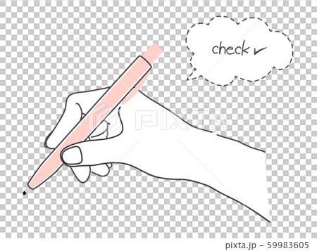 ペンを持つ手のイラスト素材 59983605 PIXTA