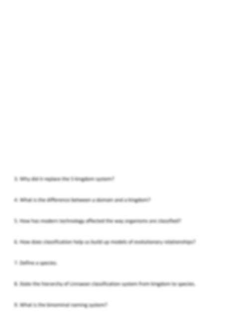 SOLUTION Classification Worksheet Studypool