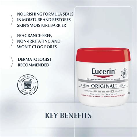 Eucerin Original Cream For Very Dry Sensitive Skin Long Lasting