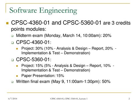 Ppt Software Engineering Cpsc Cpsc Lecture