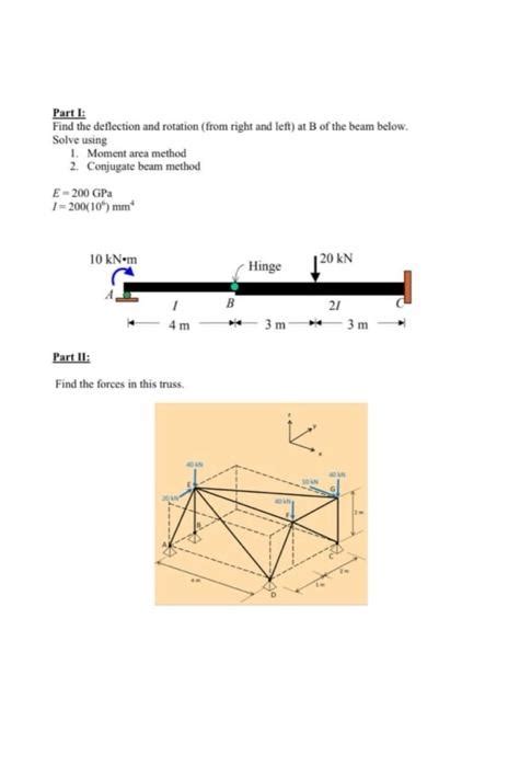 Solved Part I Find The Deflection And Rotation From Right