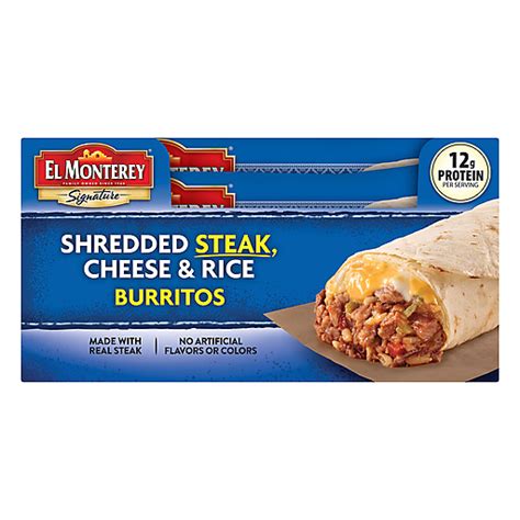 El Monterey Signature Shredded Steak Cheese Rice Burrito Ea Beef Polly S Country Market