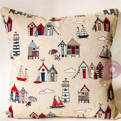 Handmade Cushion Beach Huts Lighthouse Sailing Boats Cute Seaside