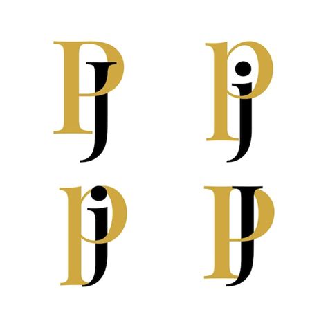 Premium Vector Vector Set Letter Pj Logo Monogram Typhography Initial