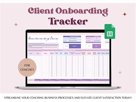 Client Onboarding Tracker Spreadsheet For Coaches Client Tracker Management Spreadsheet Crm