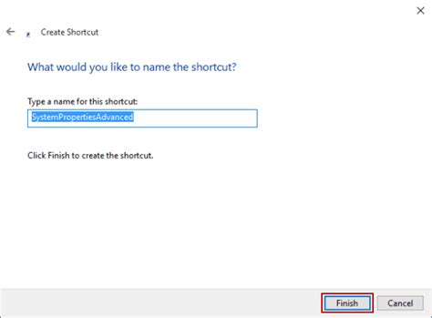 How To Create A Shortcut For Advanced System Settings On Windows