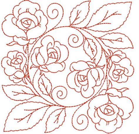 Circle Of Life Roses Quilt Block Machine Embroidery Design Embroidery Library At