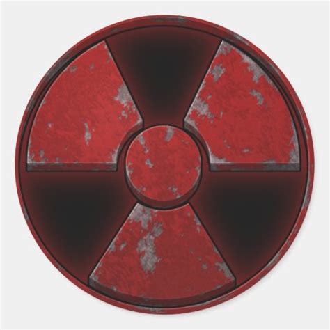 Red Nuke Classic Round Sticker Zazzle