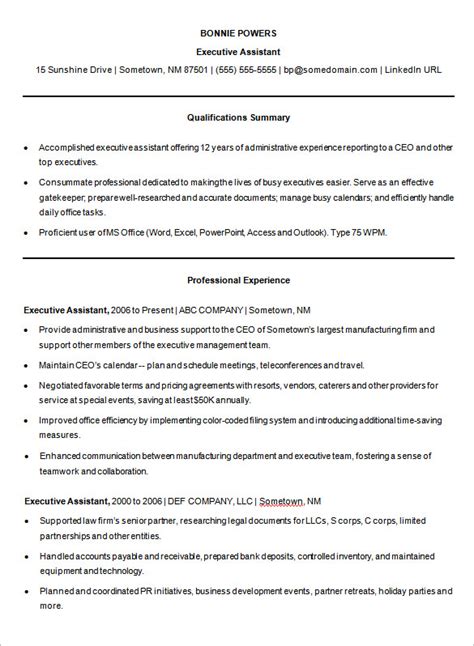 Executive Resume Templates Microsoft Word