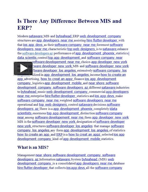 Is There Any Difference Between Mis And Erp Presentation Free To Download