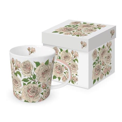 Kubek porcelanowy Róże w Ozdobnym Pudełku 350 ml Inna marka Sklep EMPIK