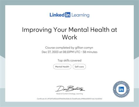 Gillian Comyn On Linkedin Certificate Of Completion