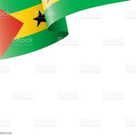 상 토메와 프린시페 플래그 흰색 배경에 벡터 그림 3차원 형태에 대한 스톡 벡터 아트 및 기타 이미지 3차원 형태 국가 관광명소 국기 Istock