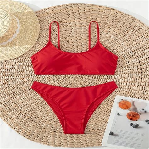 Hhh 2025 New Pure Color Tube Top Split Beach Swimsuit Triangle Sexy