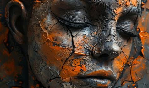 An Artwork Which Shows A Woman With An Orange Skin In The Style Of