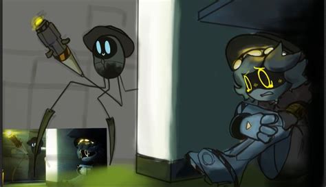 An Image Of A Cartoon Character Holding A Knife And Looking At Another