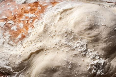 Premium Ai Image Closeup Of Pizza Dough With Visible Traces Of Flour